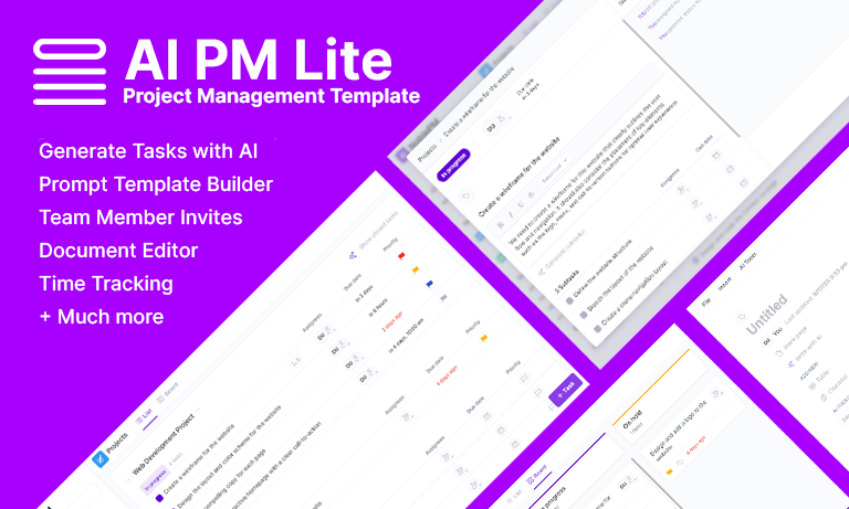 AI Project Management Lite Template | Bubble